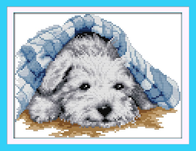 Small lovely dog cross stitch kit cartoon animal 1... – Grandado
