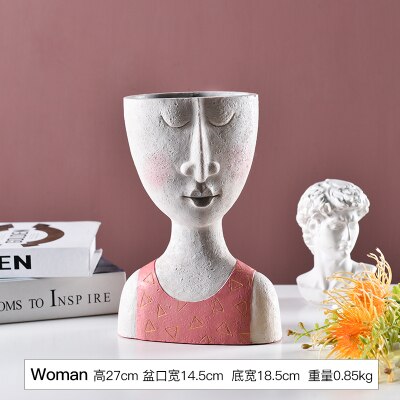 Art Portrait Head Flower Pot Family Planter Vase S... – Grandado