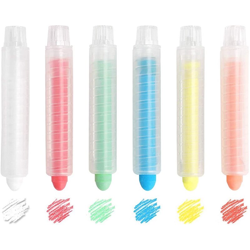 6PC Dustless Twistable Chalk Non-Toxic Colored Cha... – Grandado
