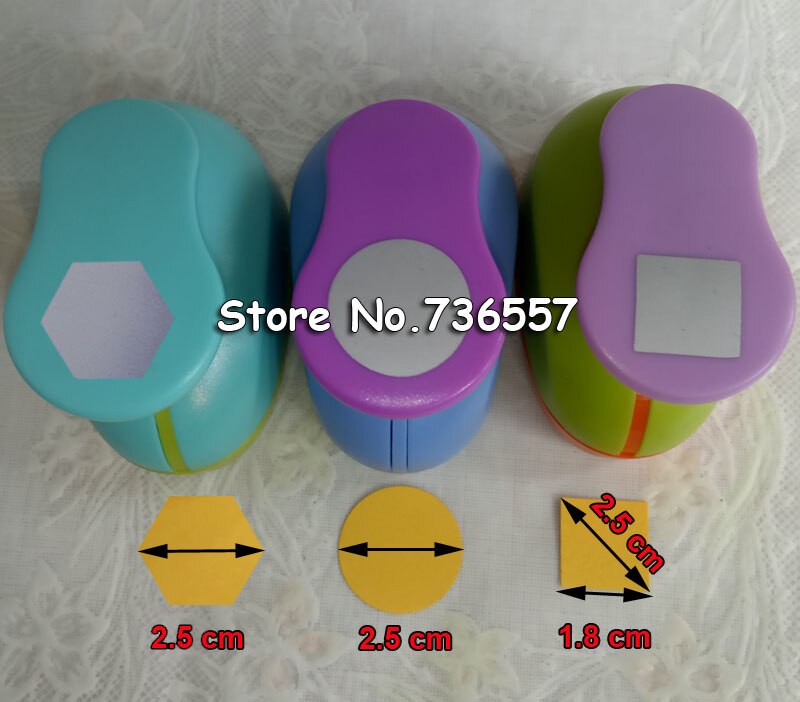 Hexagon Circle Square Shape 1 inch craft punch set... – Grandado