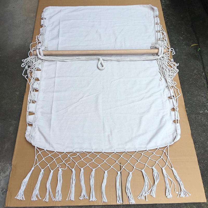 Cotton Rope Net Swing Tassels Hammock Chair Beige ... – Grandado