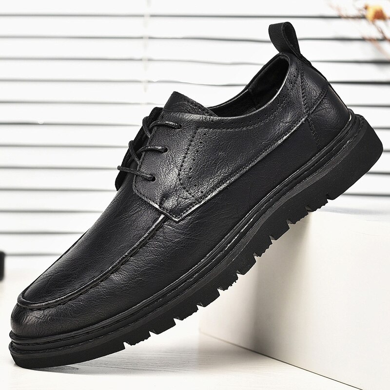 Split Leather Classic Men Casual Shoes Lace Up Mic... – Vicedeal