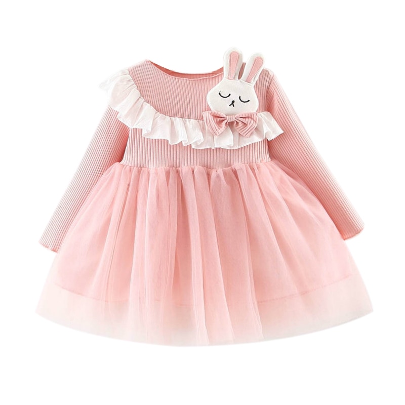 Baby Girl Dress Long Sleeve Toddler Dress Rabbit M... – Grandado