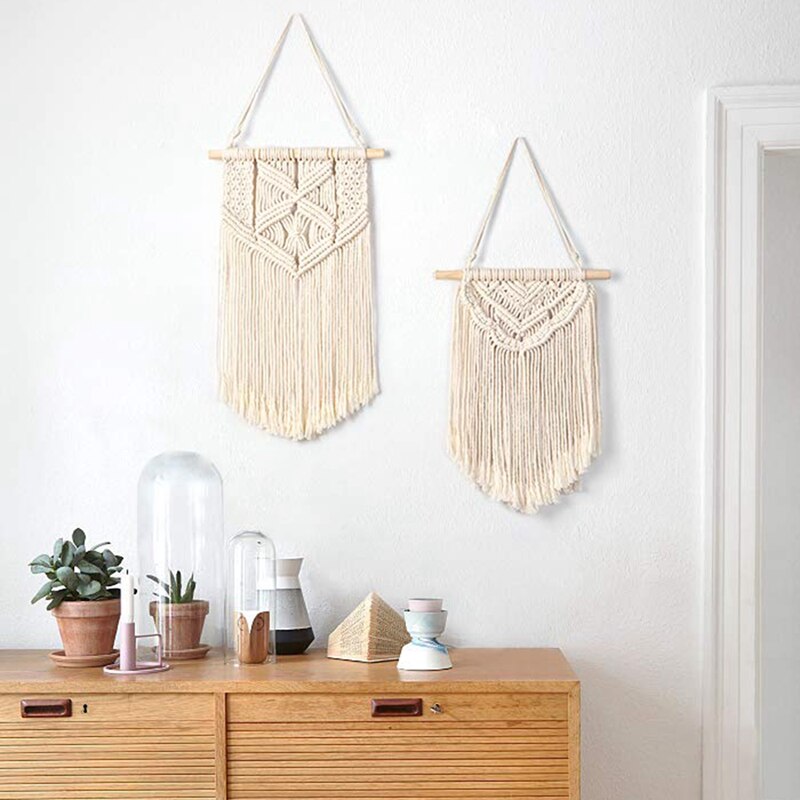 2 Pcs Macrame Wall Hanging Small Art Woven Wall De... – Vicedeal