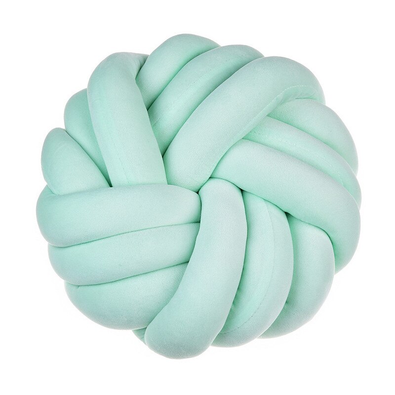 Weaving Round Knotted Ball Sofa Pillow Pure Color ... – Vicedeal