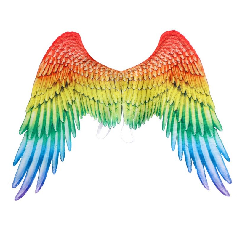 Rainbow Angel Feather Wings Halloween Multi Colour... – Grandado