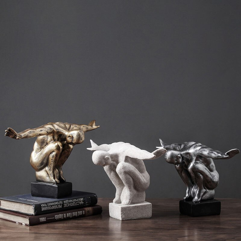 American Retro Diver Statue Resin Character Sculpt... – Grandado