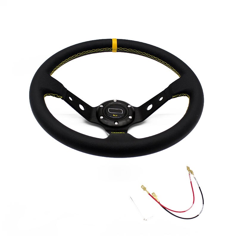 14inch 350mm Car Steering Wheel PVC Leather Steeri... – Grandado