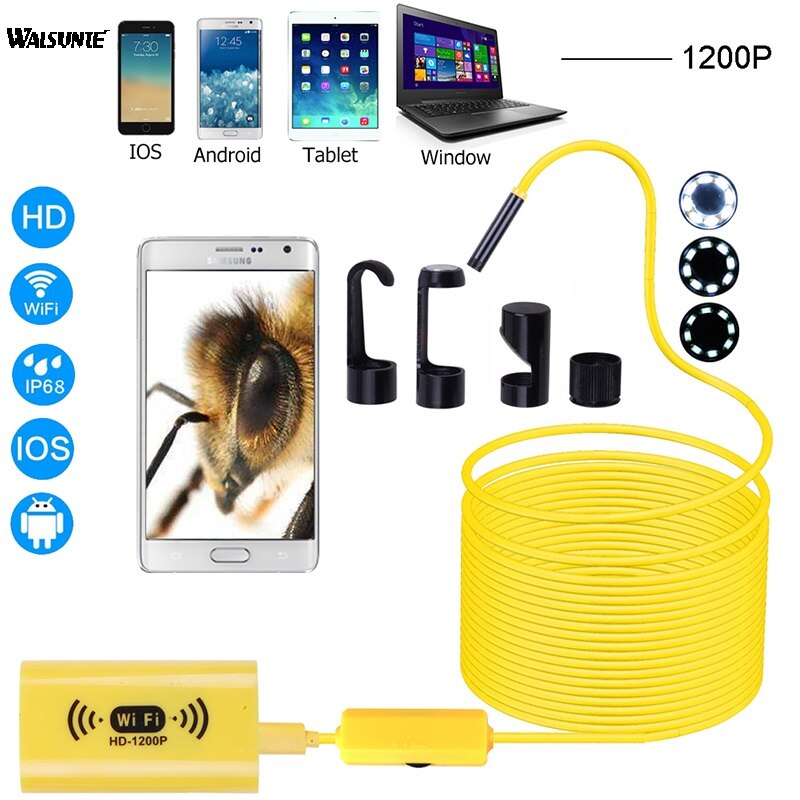 Walsunte 1200P HD WiFi Endoscope Camera 8 LEDs 8.0... – Grandado