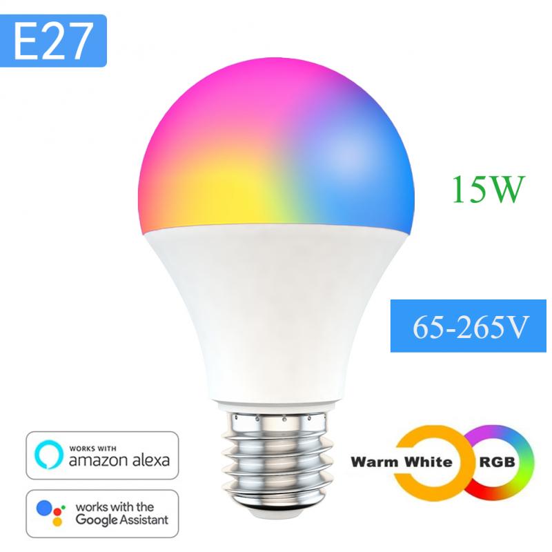 15W WiFi Smart Light Bulb E27 B22 Dimmable RGB+CCT... – Grandado