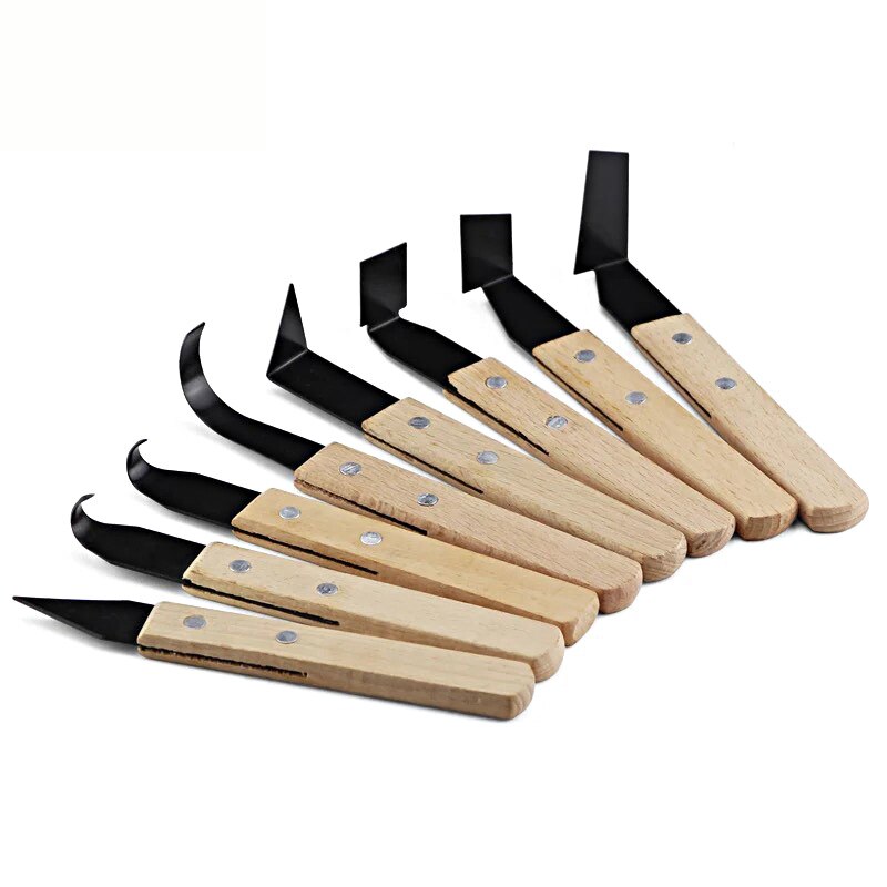 Wood handle trimming knife 8-piece clay tool knife... – Grandado