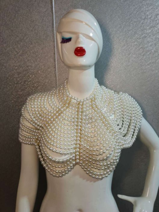 Trendy Gorgeous Pearl Shawl Purely Handmade Celebr... – Grandado