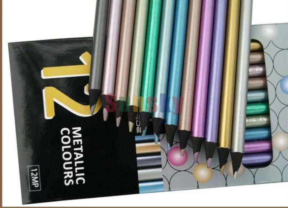 12pc/set Metallic color pencil , lapis de cor meta... – Grandado