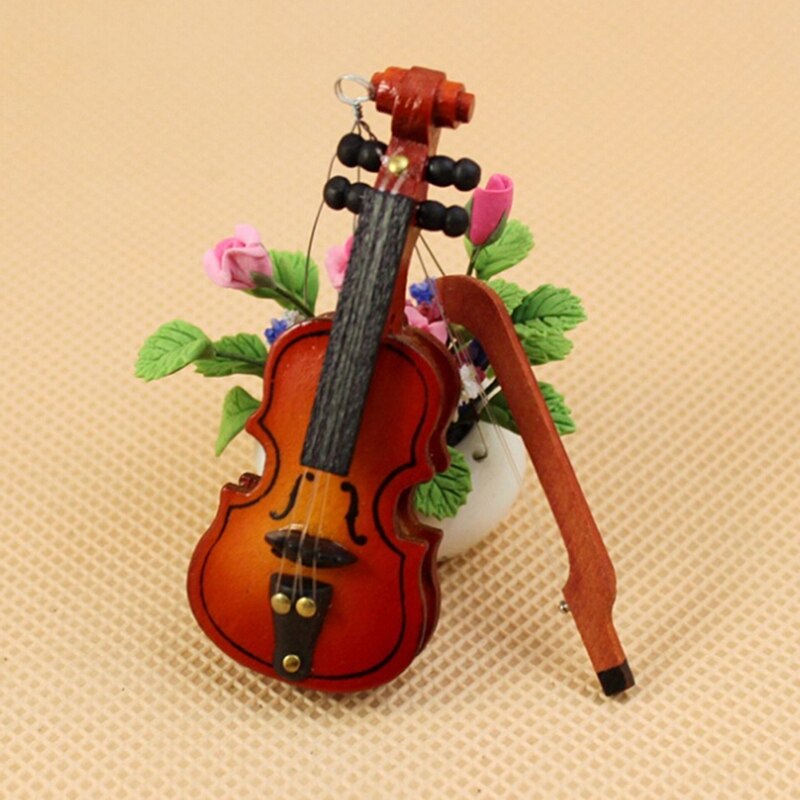 Mini violon décoratif en bois pour maison de poupé... – Grandado