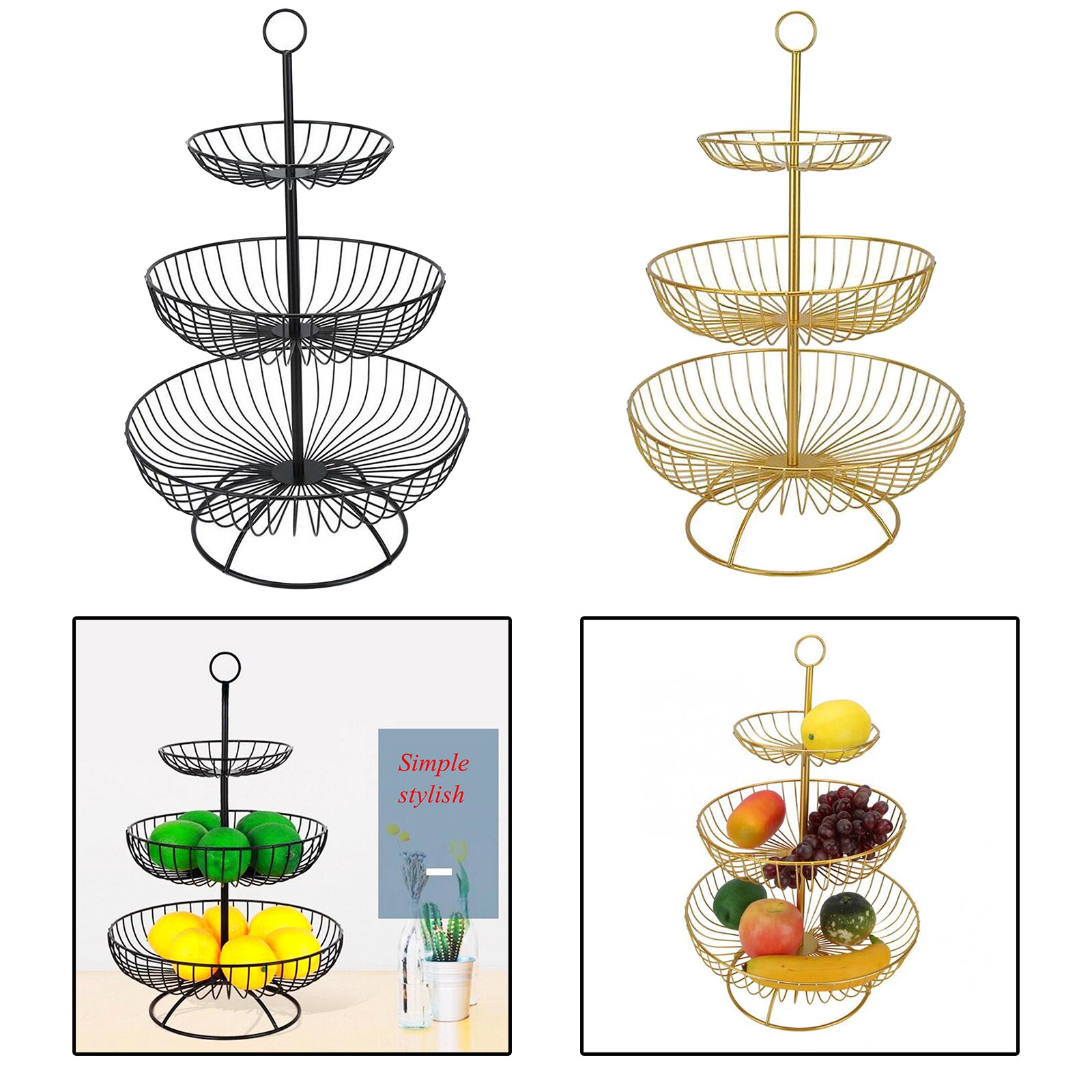 Fruit Bowl, 3-Tier Fruit Basket Large Fruit Stand ... – Grandado