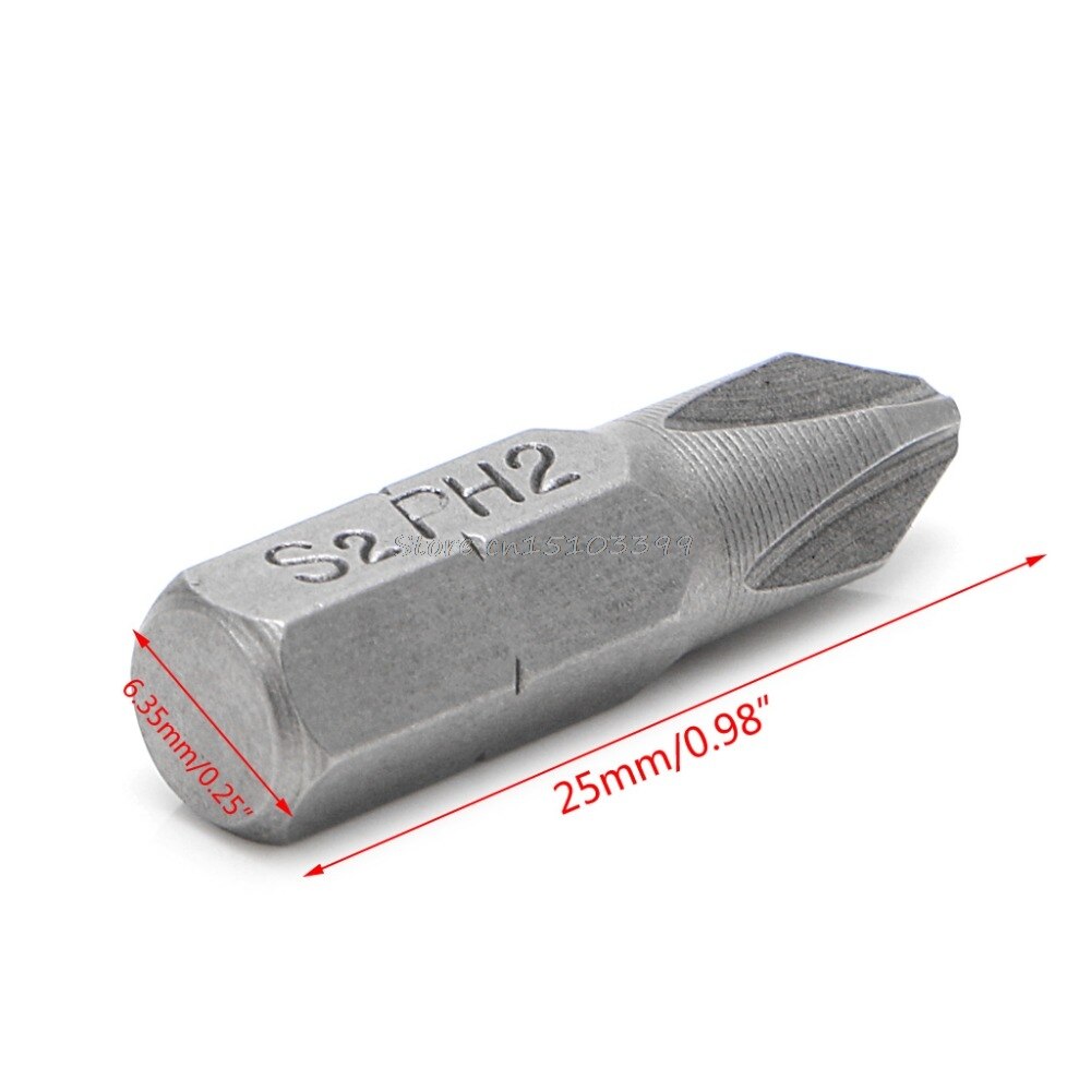 10 st s2 stål bits 25mm hex skaft vridmoment ph2... – Grandado
