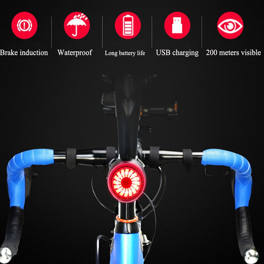 Batfox Fiets Achterlicht Auto Start / Stop Brake S... – Vicedeal