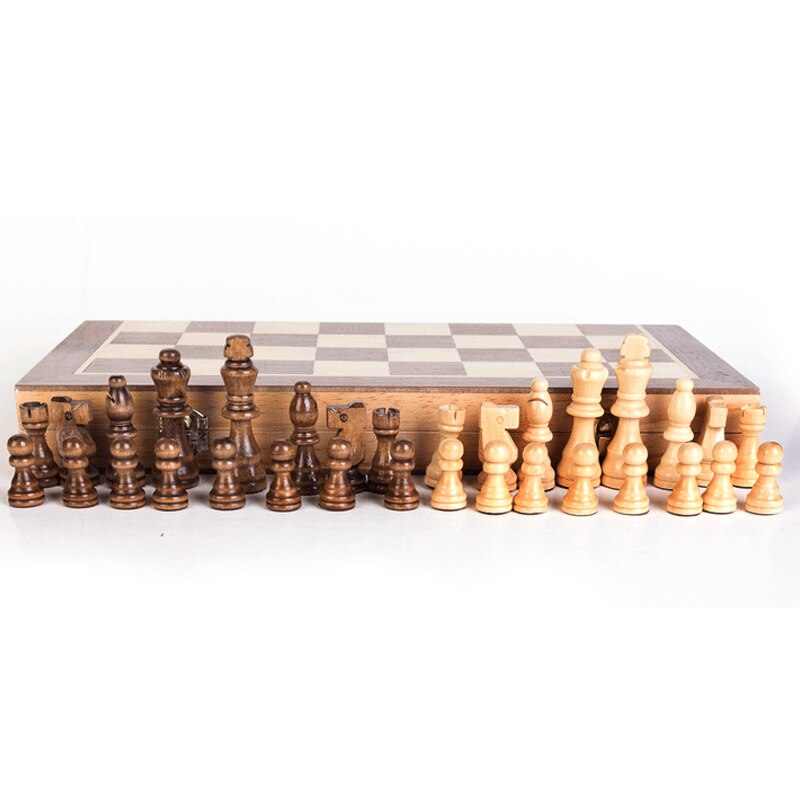 Chess Wooden Wooden Checker Board Solid Wood Piece... – Grandado