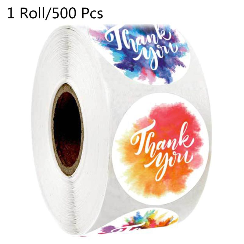 500pcs 8 Designs Watercolor Floral Thank You Stick... – Grandado