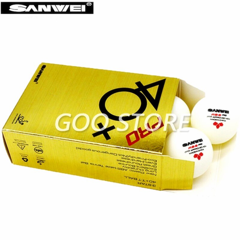 60 balls SANWEI 3-Star Table Tennis Ball ABS PRO I... – Grandado
