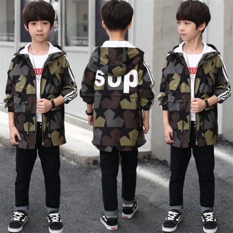 Boys Jacket Spring Autumn Camouflage Coats Army Ch... – Grandado