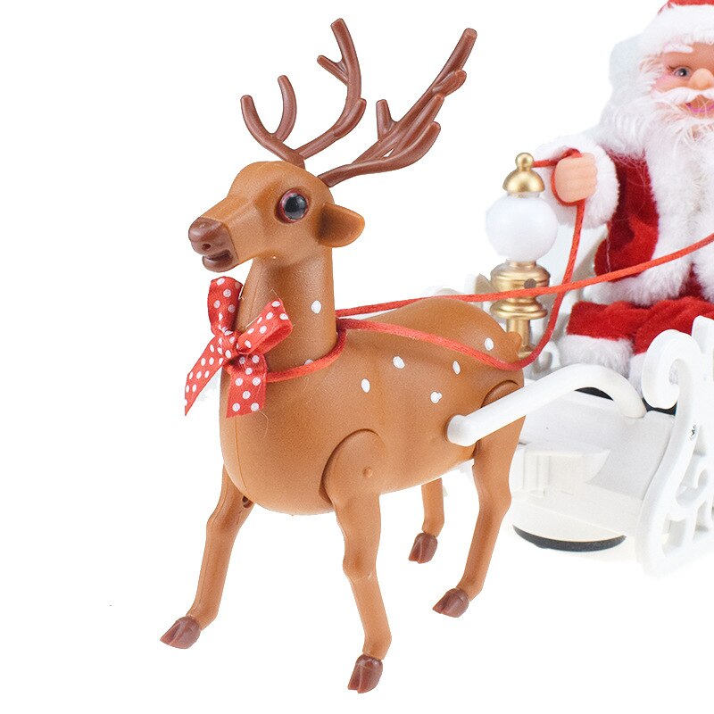 Electric Santa Claus Elk Pulling Sleigh Playing Mu... – Grandado