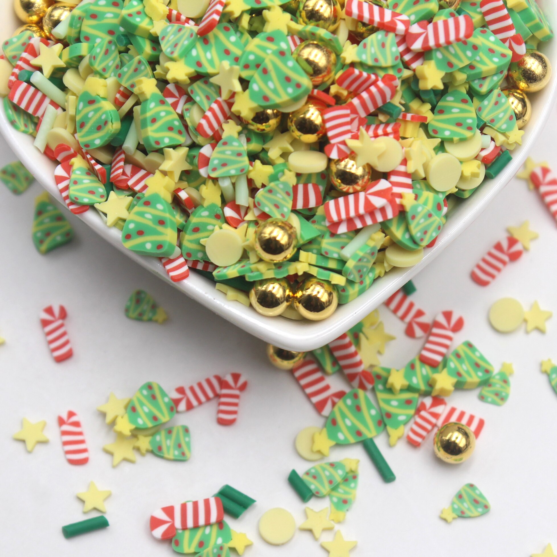 100 G/partij Kerst Thema Groene Boom Met Kralen Me... – Vicedeal