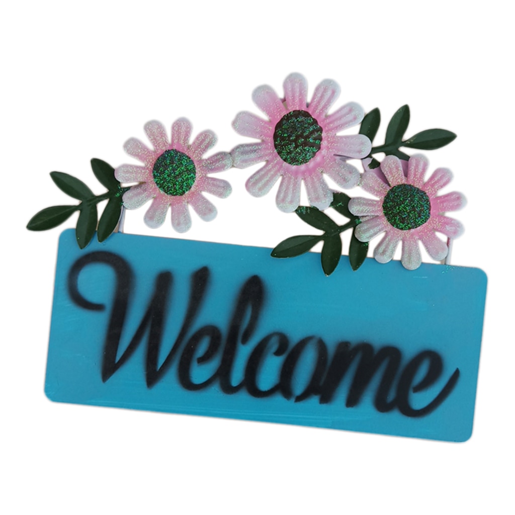 Handcrafts Metal Sunflower Welcome Sign Front Door... – Grandado