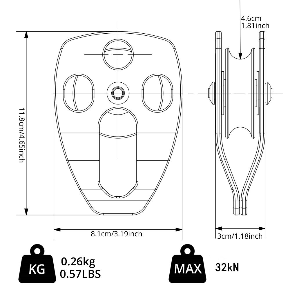 Outdoor 32KN Climbing Large Rescue Pulley Single R... – Vicedeal