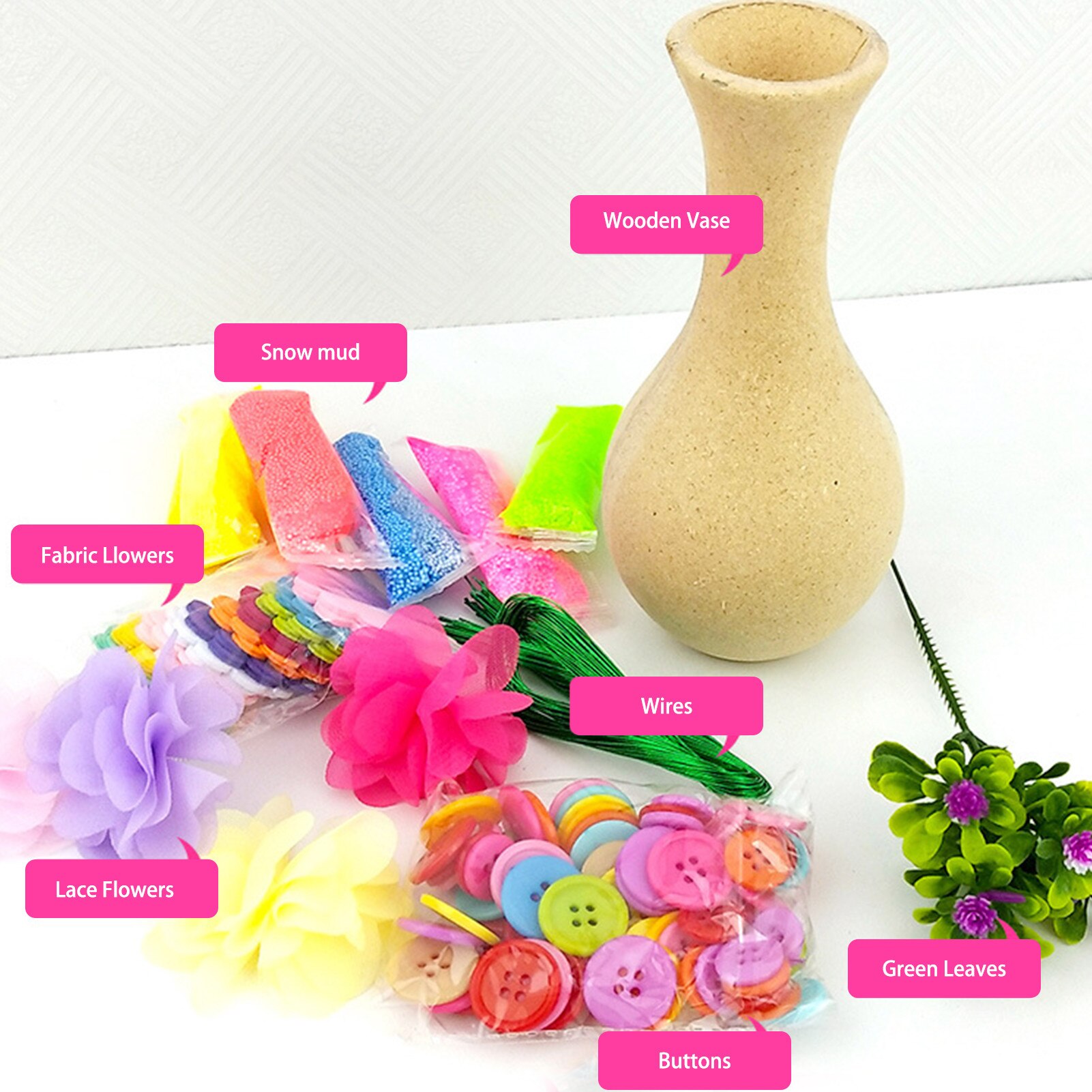 DIY Felt Toy Button Flower Craft Kits Kindergarten... – Grandado