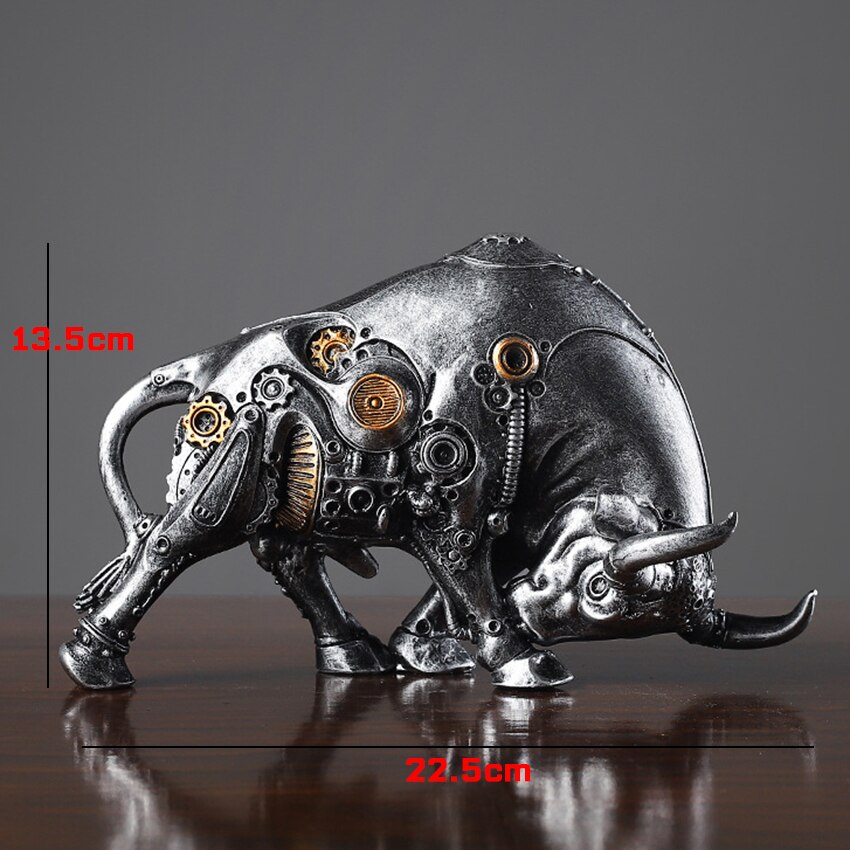 Sculpture Mechanical Bull Statue Home Decor Resin ... – Grandado