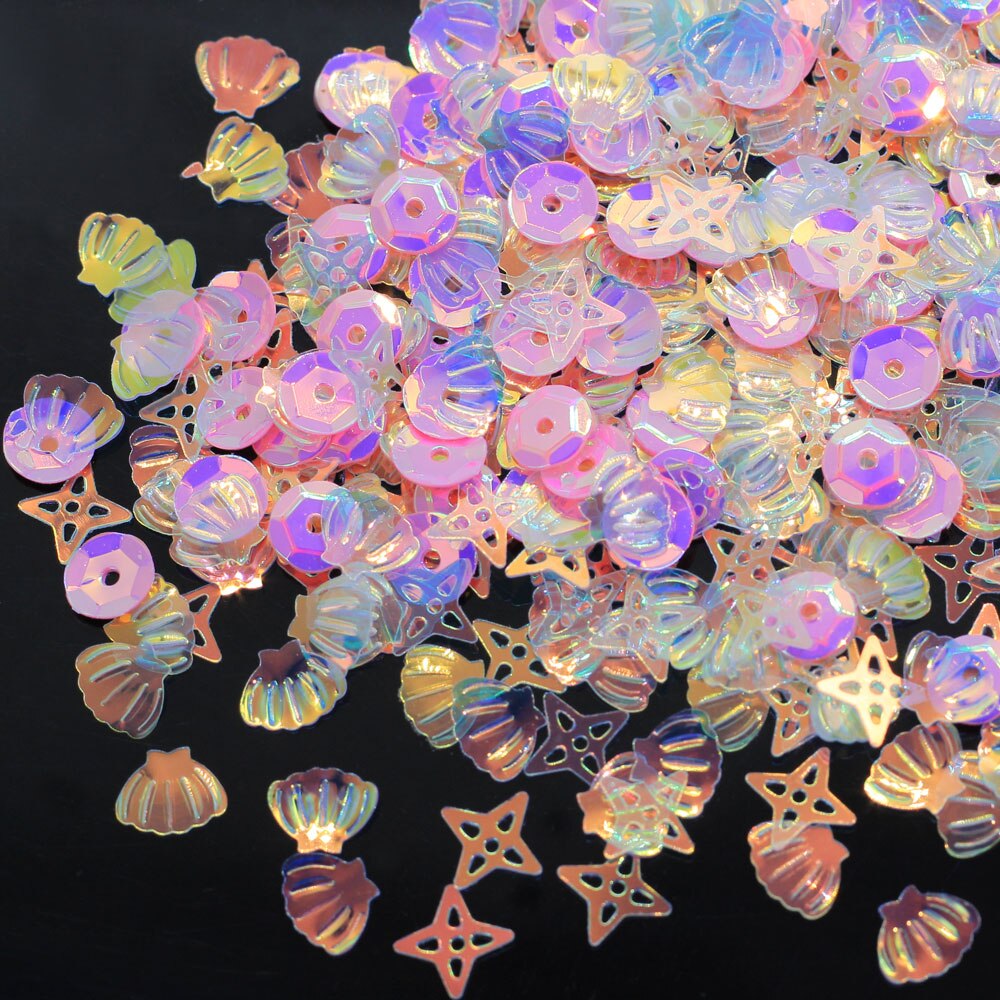 Milk Pink Color Star Shell Sequins Nail art ,Brill... – Vicedeal