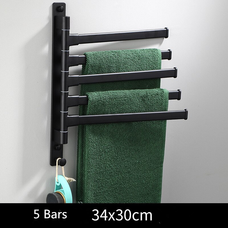 Swivel Handdoek Houder Zwarte Handdoek Hangers Wal... – Grandado