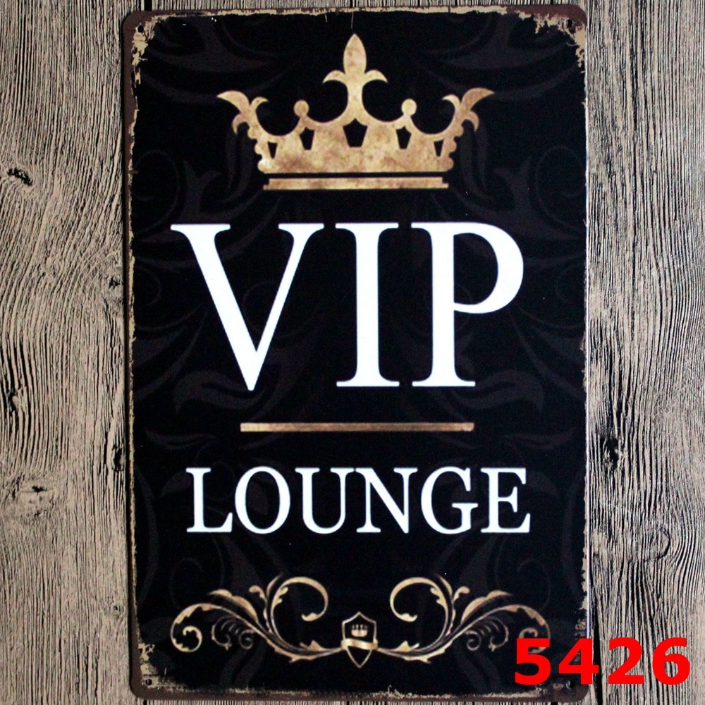 VIP LOUNGE Metal Signs Wall Poster Plaque Motor Mu... – Grandado