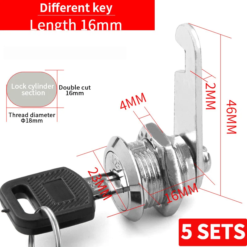 5 SETS File Cabinet Lock Iron Sheet Locker Cylinde... – Grandado