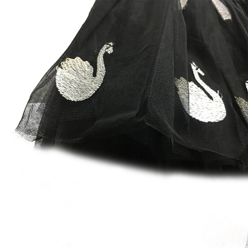 Swan Embroidery 3-Layer Tulle Tutu Skirt with Tins... – Grandado