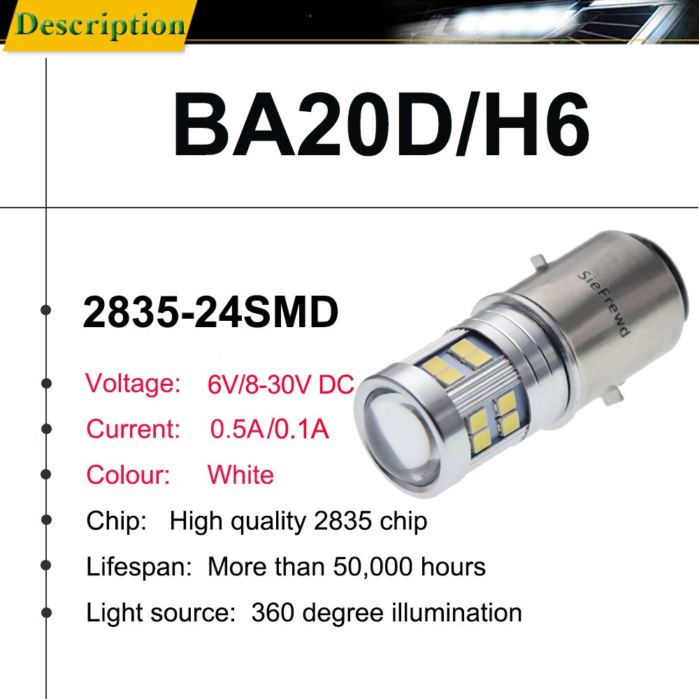 1Pcs BA20D Led 6V 12V Motorrijwiel Koplamp Lamp Li... – Vicedeal