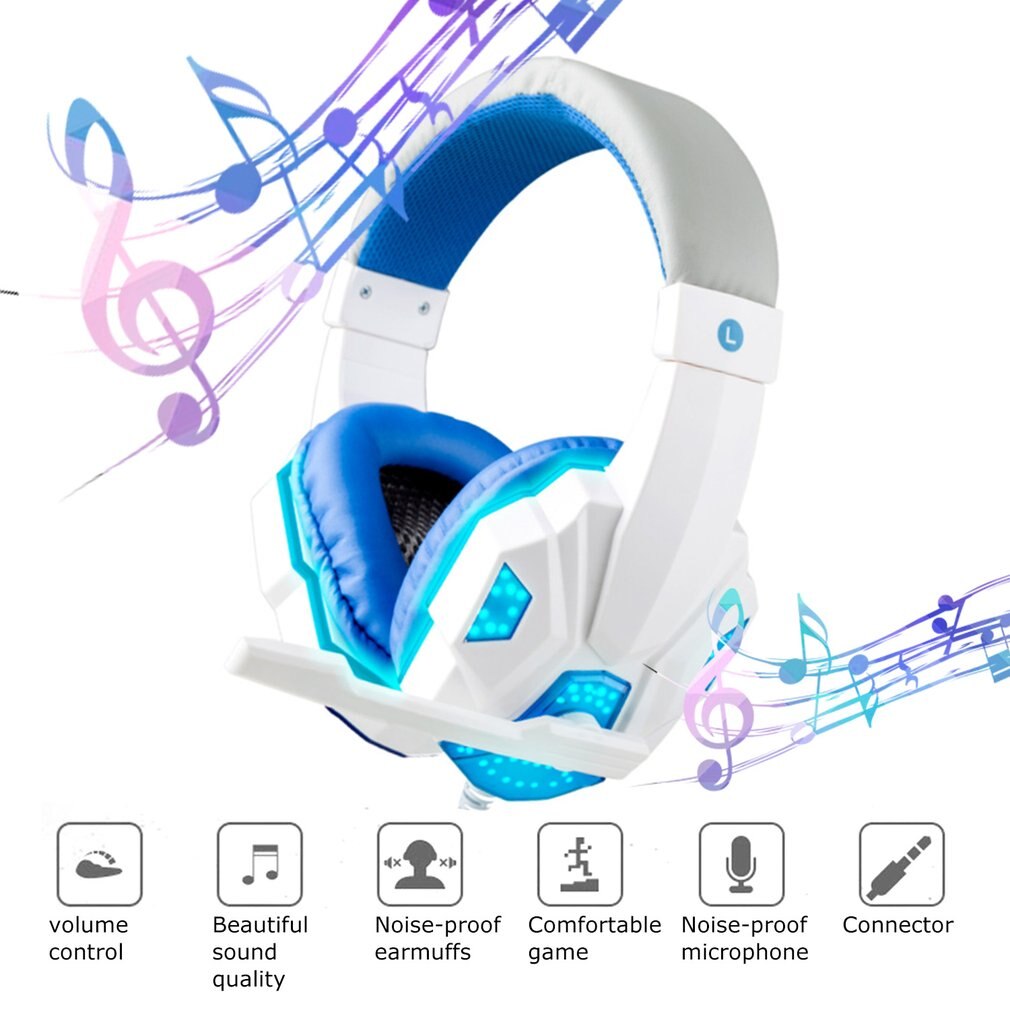 Gaming headset hörlurar trådbundna gamer hörlurar ... – Vicedeal