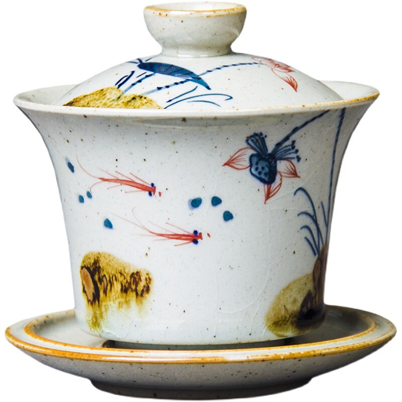 Large Hand Painted Kiln Change Gaiwan For Tea Lotu... – Vicedeal