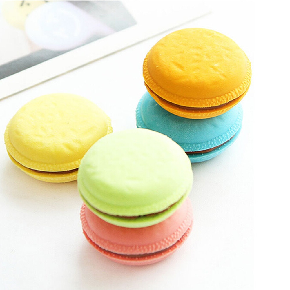 Süße Macaron Gummi Radiergummi Primäre Student Wer... – Vicedeal