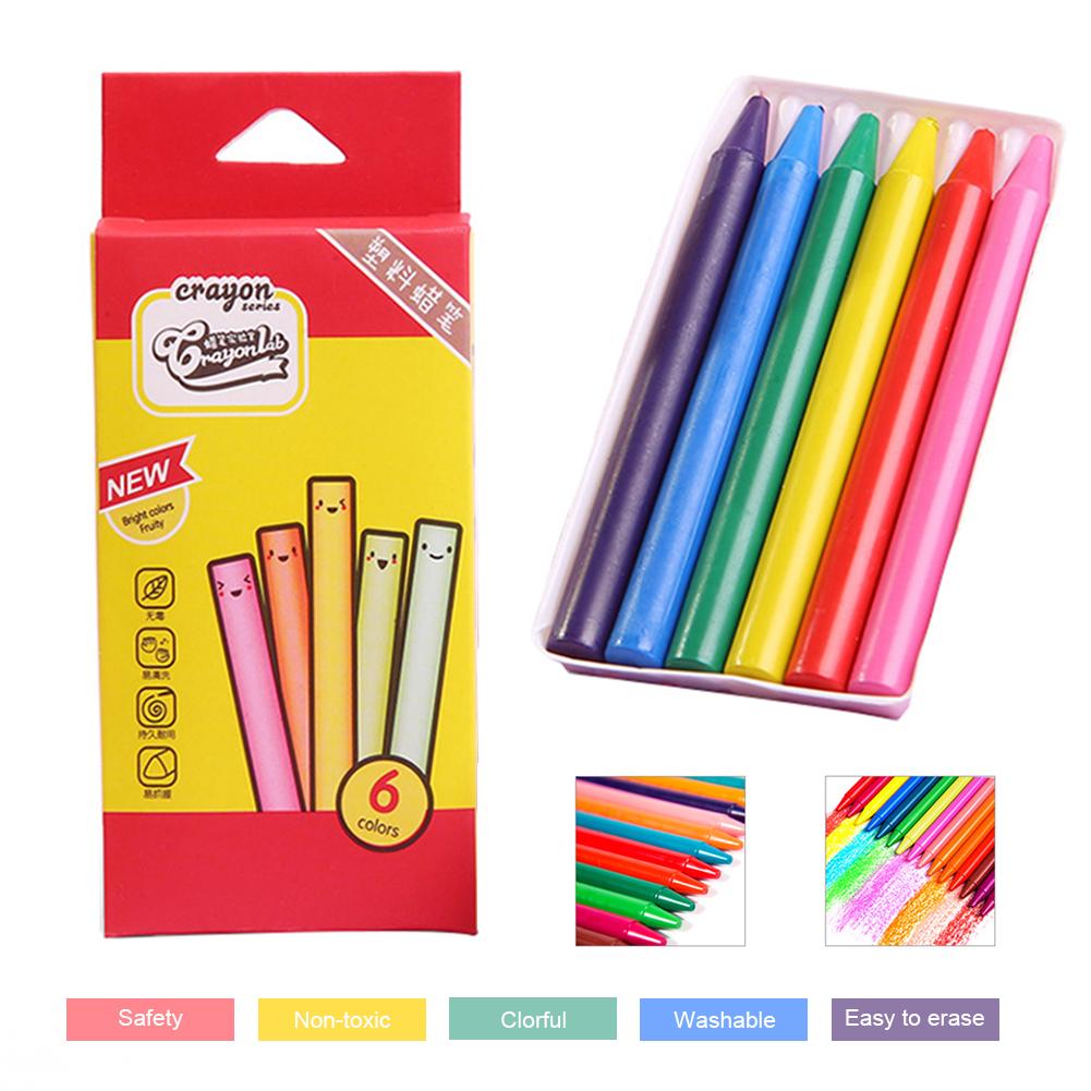 6 Colors Kids Toy Crayons Non-toxic Safety Childre... – Vicedeal