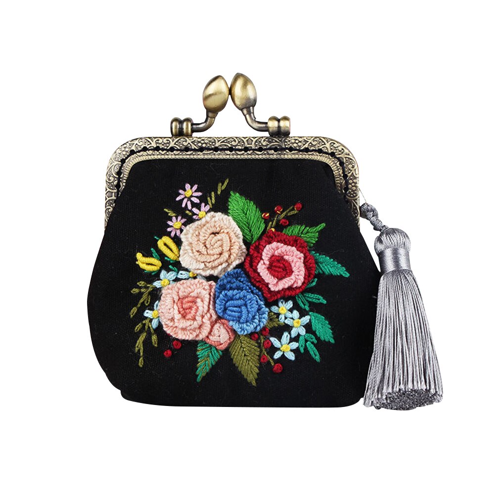 Handmade Coin Purse Embroidery Kit 3 Strands Cotto... – Grandado