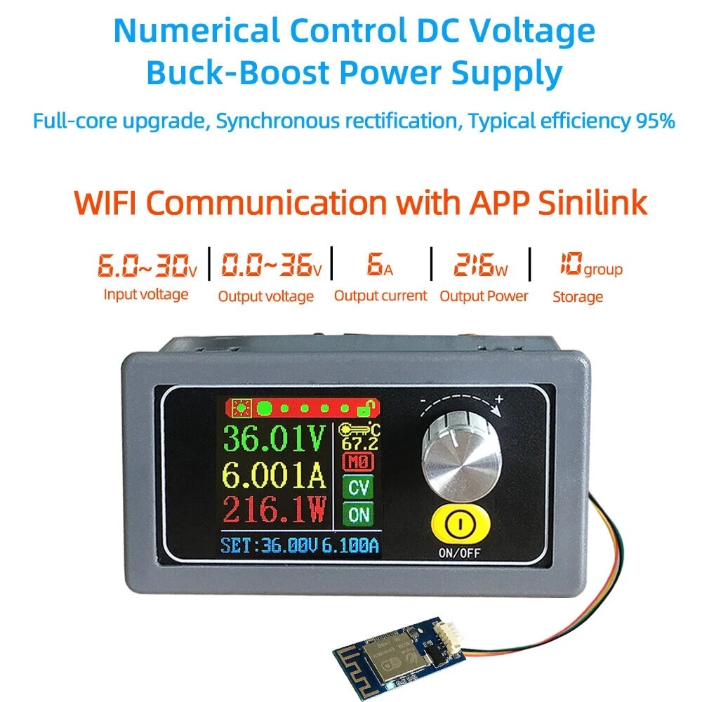 XYS3606W DC DC Buck Boost Converter CC CV 0-36V 6A... – Grandado