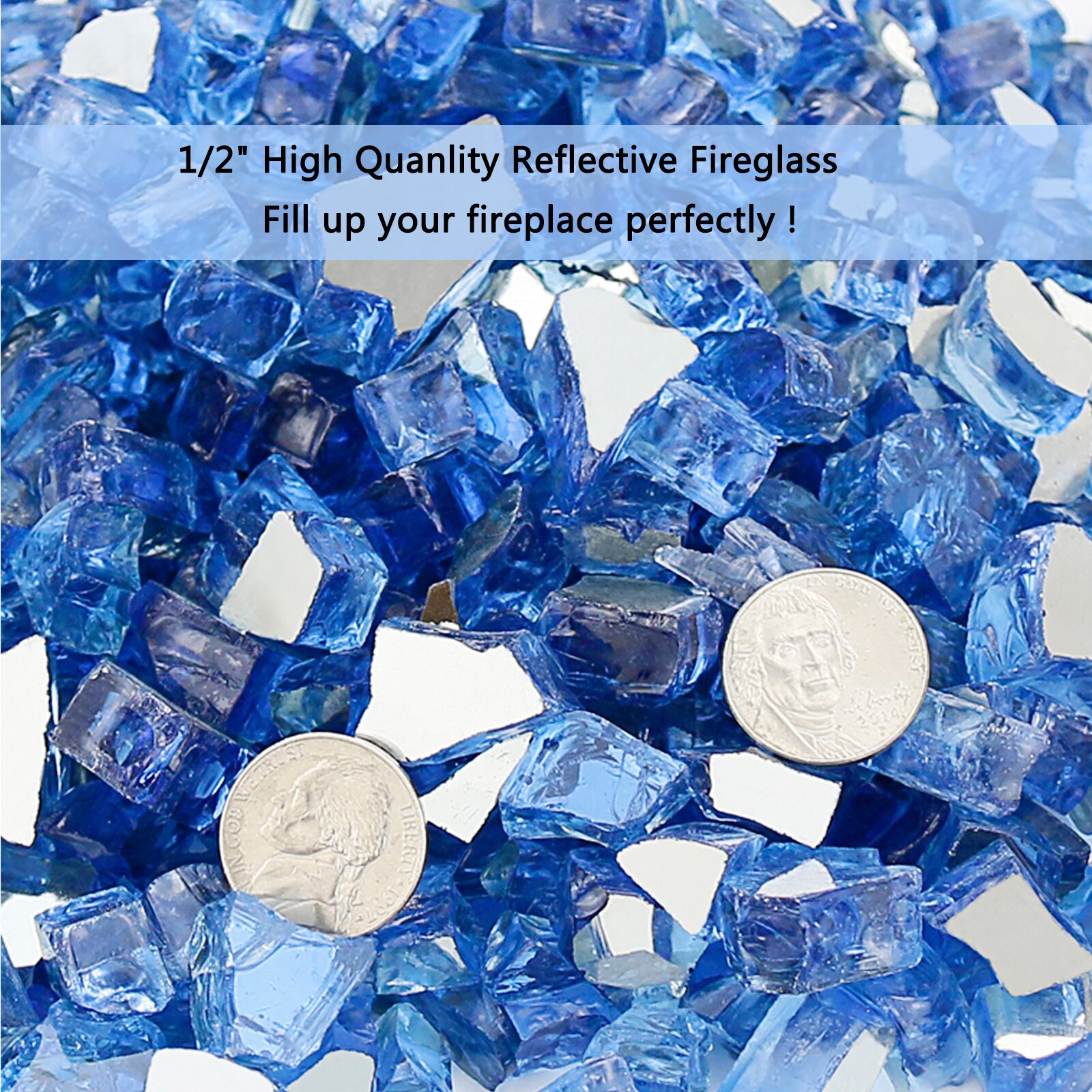 Hisencn Pacific Blue Reflective Fireglass 1.8KG, 1... – Vicedeal