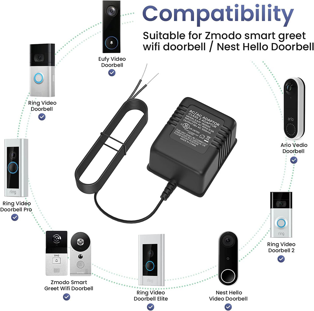 18V 500ma Deurbel Adapter, Video Deurbel Voeding C... – Grandado