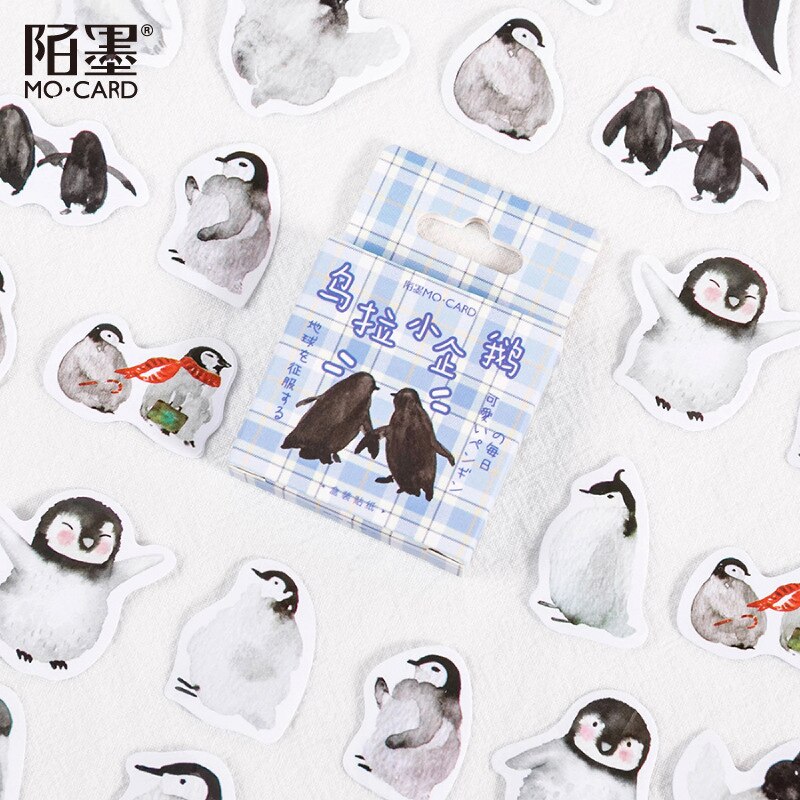 46 pcs/box Happy Little Penguin Decorative Station... – Grandado