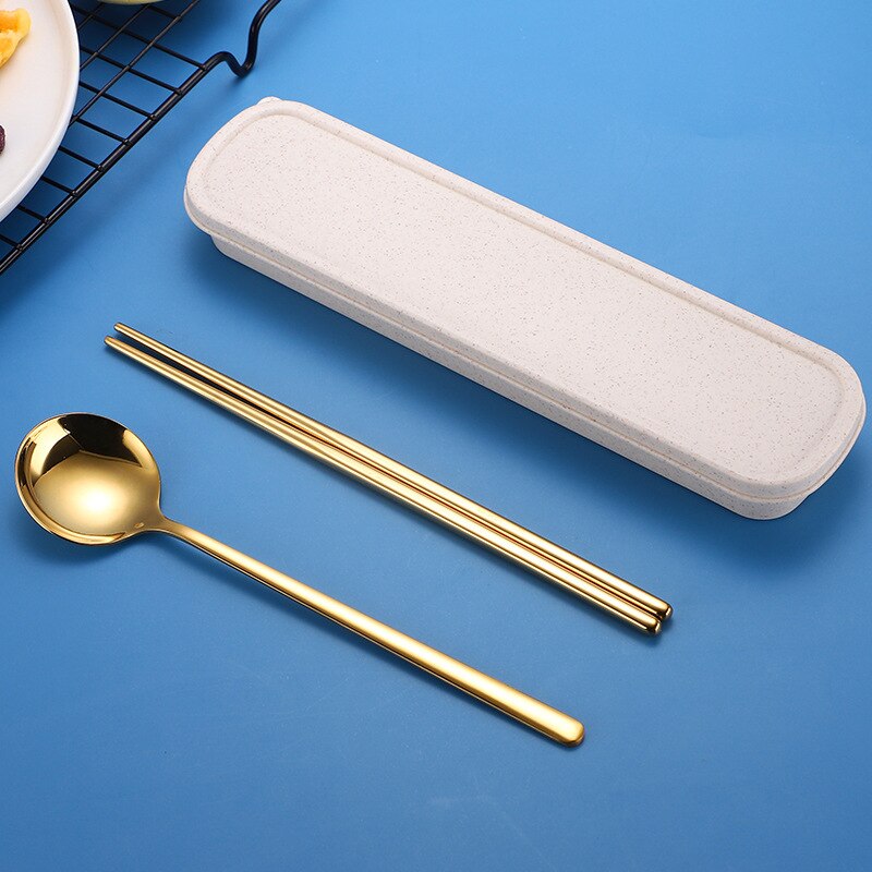304 stainless steel spoon chopsticks set portable ... – Grandado