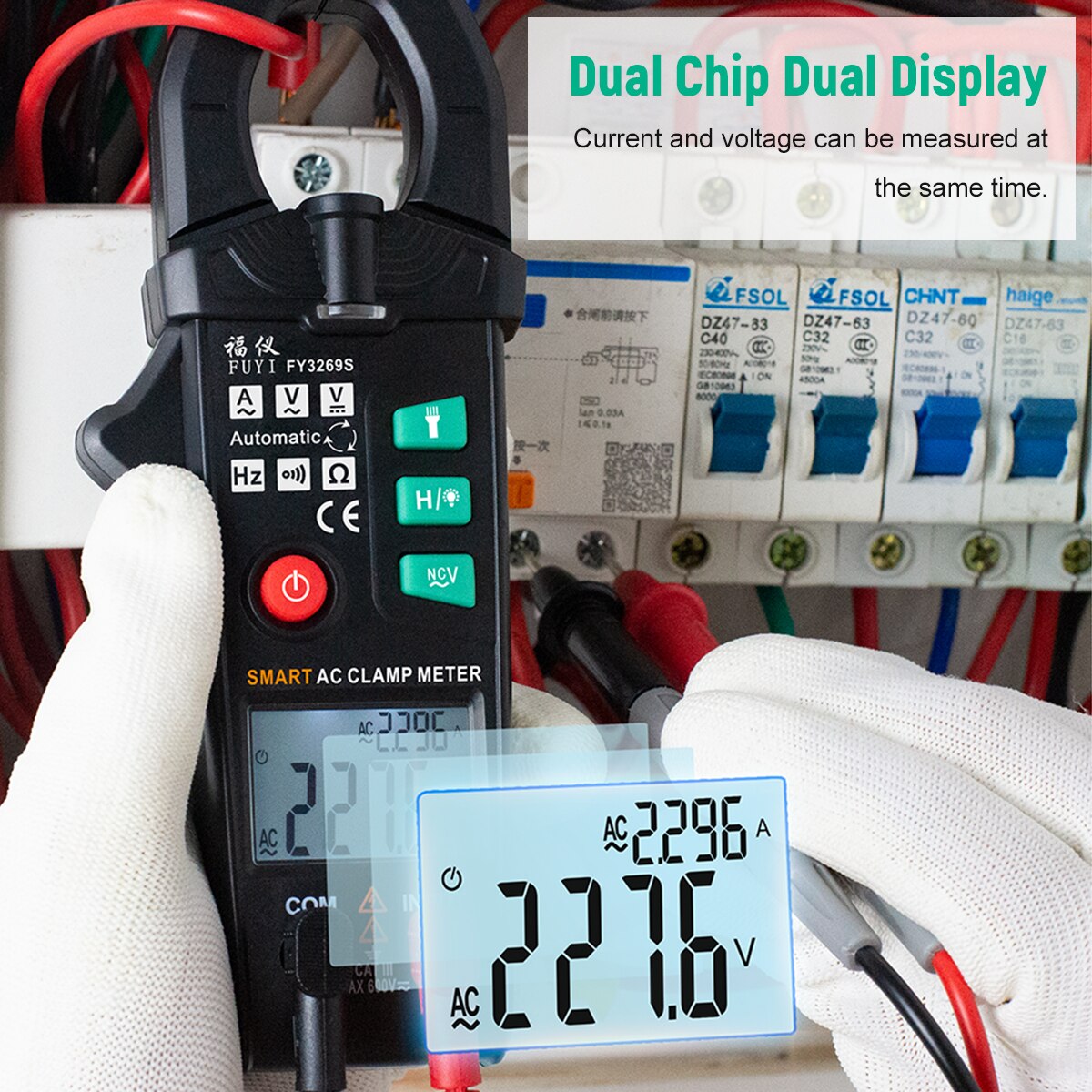 FUYI Multifunctional AC Clamp Meter 6000 Count Dua... – Vicedeal