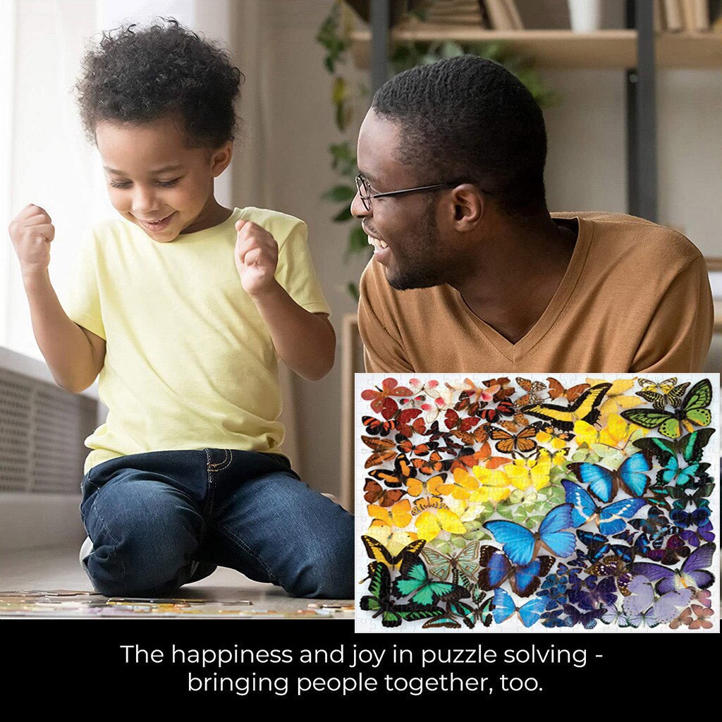1000 Piece Jigsaw Puzzle Colorful Rainbow Butterfl... – Grandado
