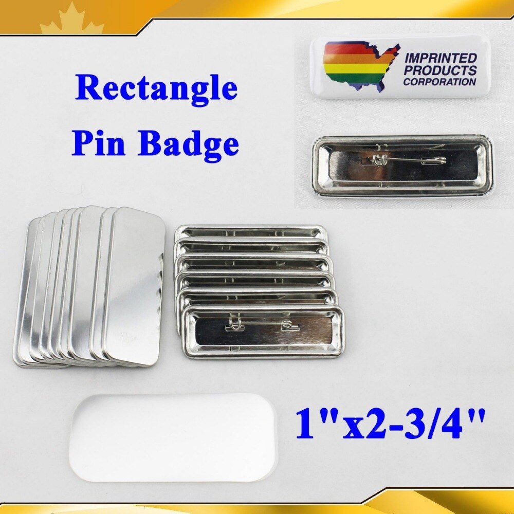 Square 25x70mm 100 Sets Pin Back Metal Button Supp... – Vicedeal